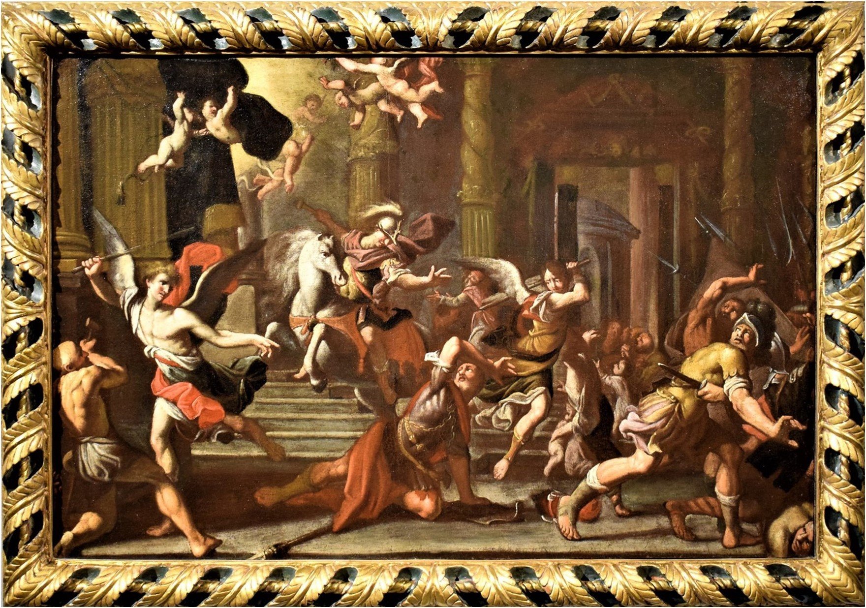 Eliodoro cacciato dal Tempio Orazio Talami (Bologna 1624-1708) Dipinti ...